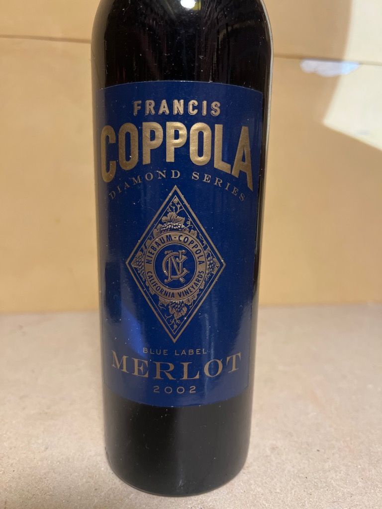 2002 Francis Ford Coppola Merlot Diamond Collection Blue Label, USA ...