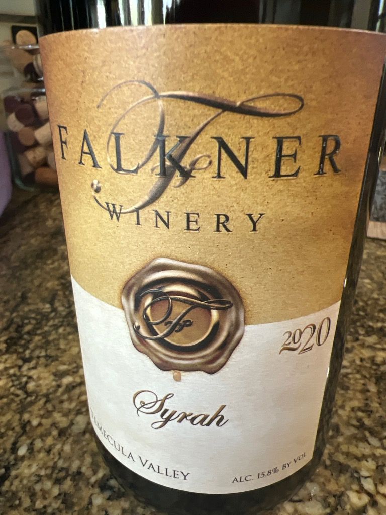 2020 Falkner Winery Syrah, USA, California, South Coast, Temecula ...