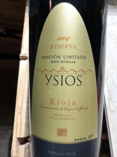 2004 Ysios Rioja Reserva, Spain, La Rioja, Rioja - CellarTracker