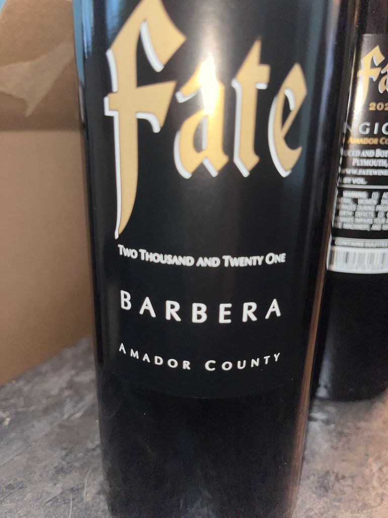 2021 Fate Wines Barbera, USA, California, Sierra Foothills, Amador County - CellarTracker
