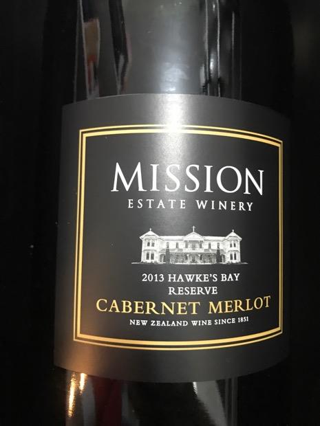 2014 Mission Estate Winery Cabernet Merlot Reserve Mission Vineyard, New Zealand, North Island ...