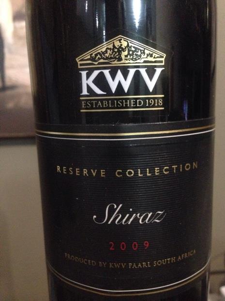 2009 KWV Shiraz Reserve, South Africa, Western Cape - CellarTracker