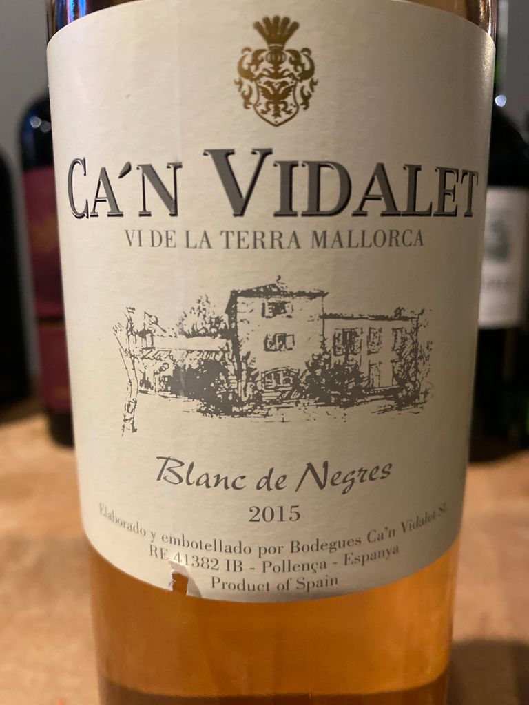2018 Bodegas Ca'n Vidalet Vi de La Tierra Mallorca Blanc de Negres ...
