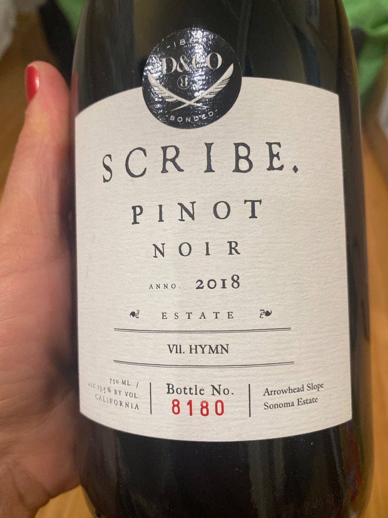 2018 Scribe Pinot Noir Estate, USA, California, Sonoma County, Sonoma ...