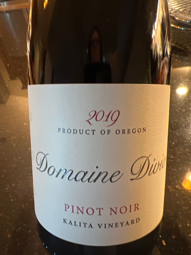 2019 Domaine Divio Pinot Noir Côte À Côte Kalita Vineyard Yamhill ...
