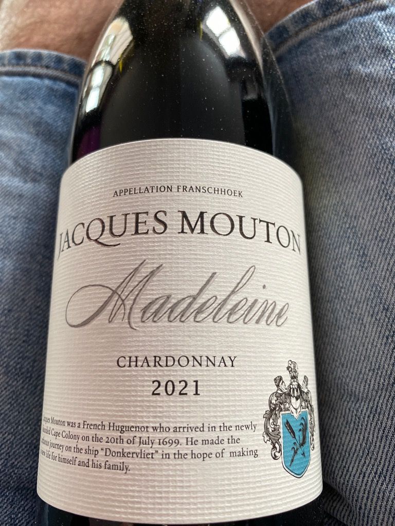 2022 Jacques Mouton Chardonnay Madeleine, South Africa, Western Cape ...