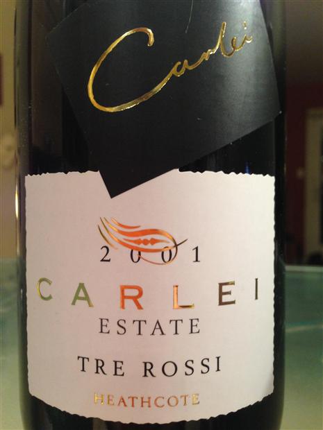 2001 Carlei Estate Tre Rossi, Australia, Victoria, Central Victoria ...