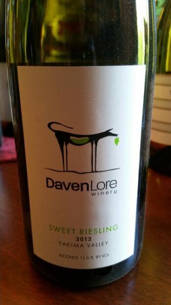 2012 Daven Lore Winery Sweet Riesling, USA, Washington, Columbia Valley ...