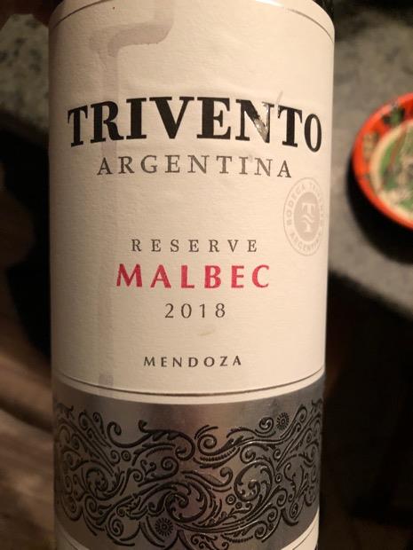 2018 Trivento Malbec Reserve, Argentina, Mendoza - CellarTracker