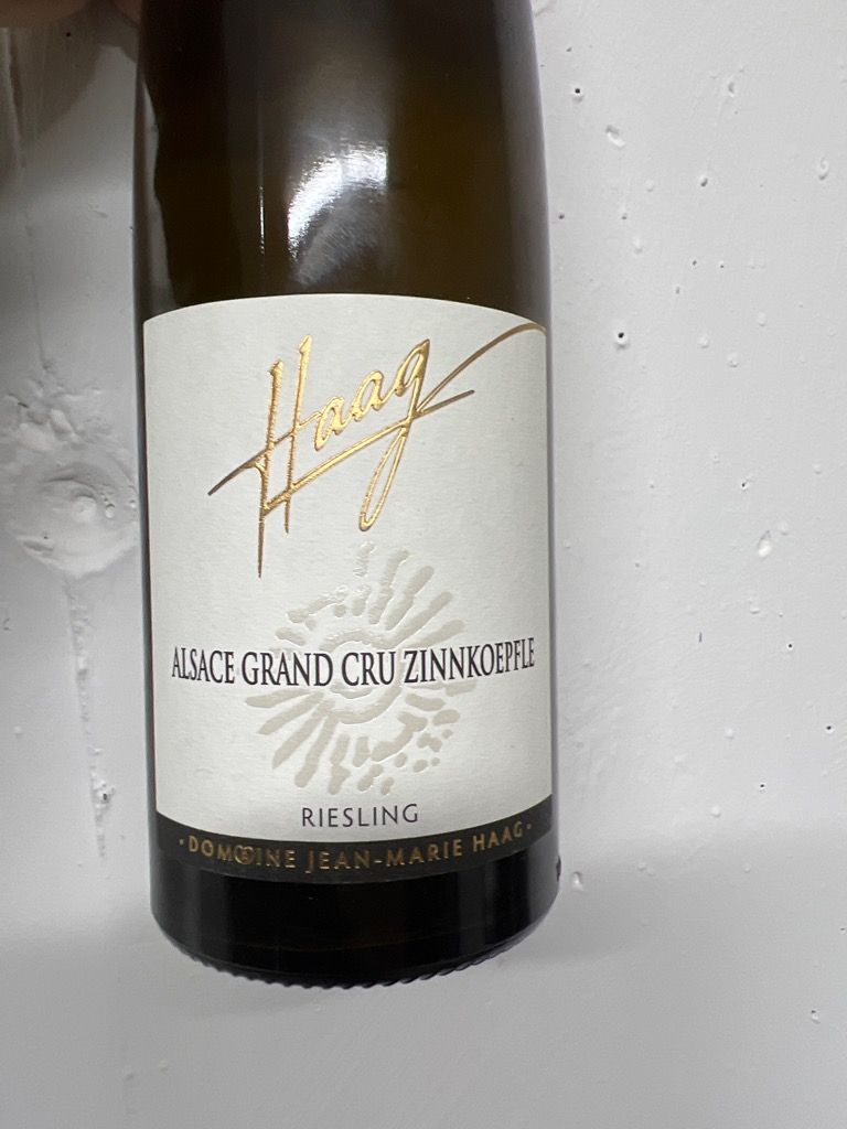 2019 Domaine Jean-Marie Haag Riesling Zinnkoepflé Cuvée Marion, France ...