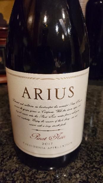 2018 Arius Pinot Noir, USA, California, Central Coast, Edna Valley ...
