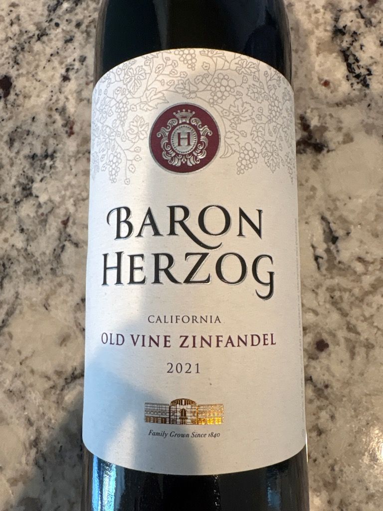 2021 Baron Herzog Zinfandel Old Vine Kosher, USA, California, Central ...