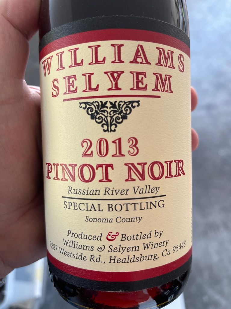 2013 Williams Selyem Pinot Noir Special Bottling Russian River Valley ...
