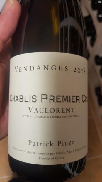 2018 Patrick Piuze Chablis 1er Cru Vaulorent, France, Burgundy, Chablis ...