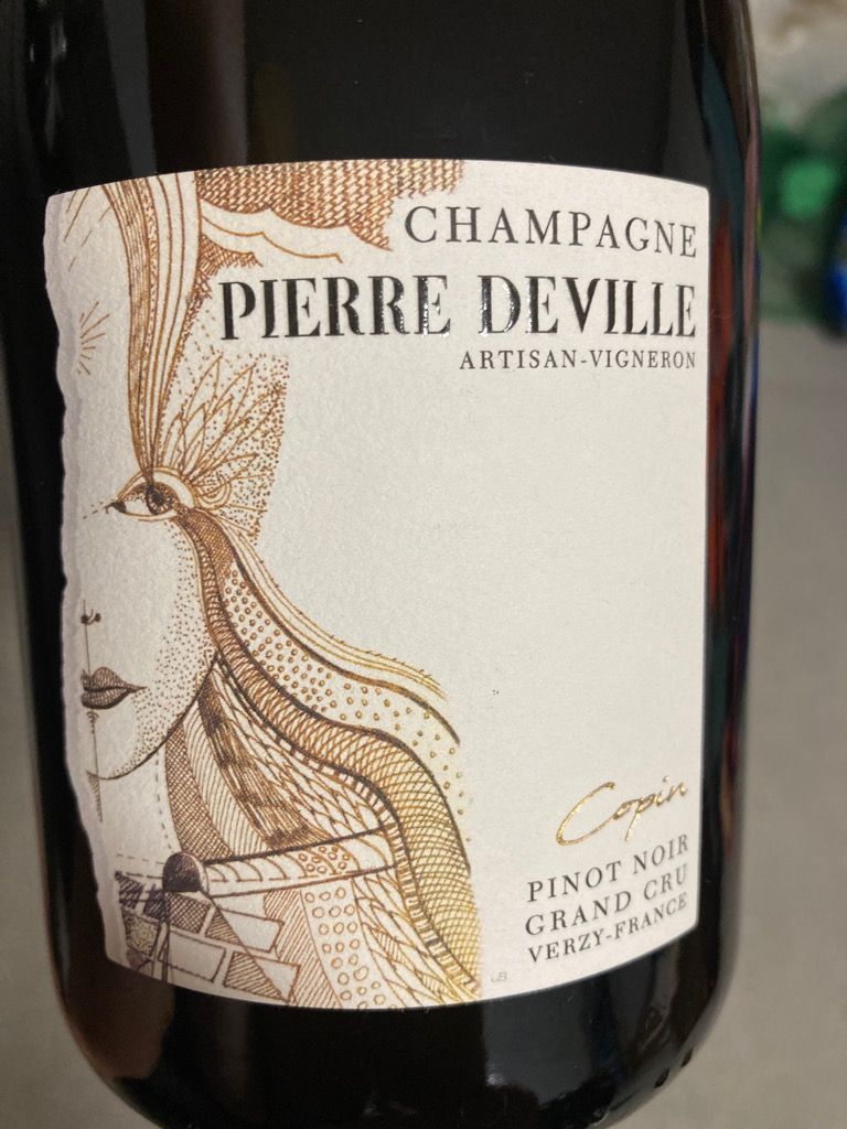 2018 Pierre Deville Champagne Grand Cru Copin Pinot Noir Extra Brut, France, Champagne ...