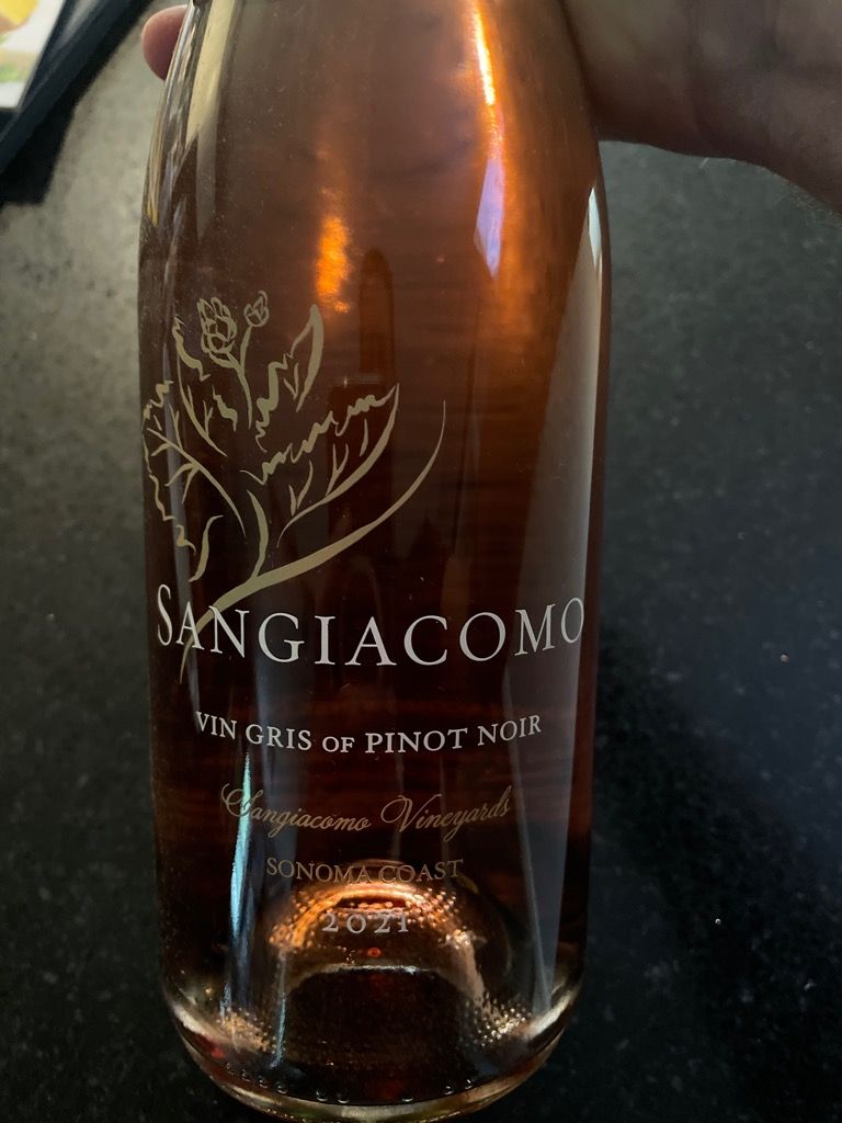2023 Sangiacomo Wines Vin Gris of Pinot Noir, USA, California, Sonoma ...