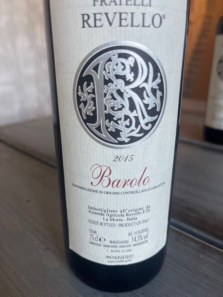 2015 Fratelli Revello Barolo, Italy, Piedmont, Langhe, Barolo ...