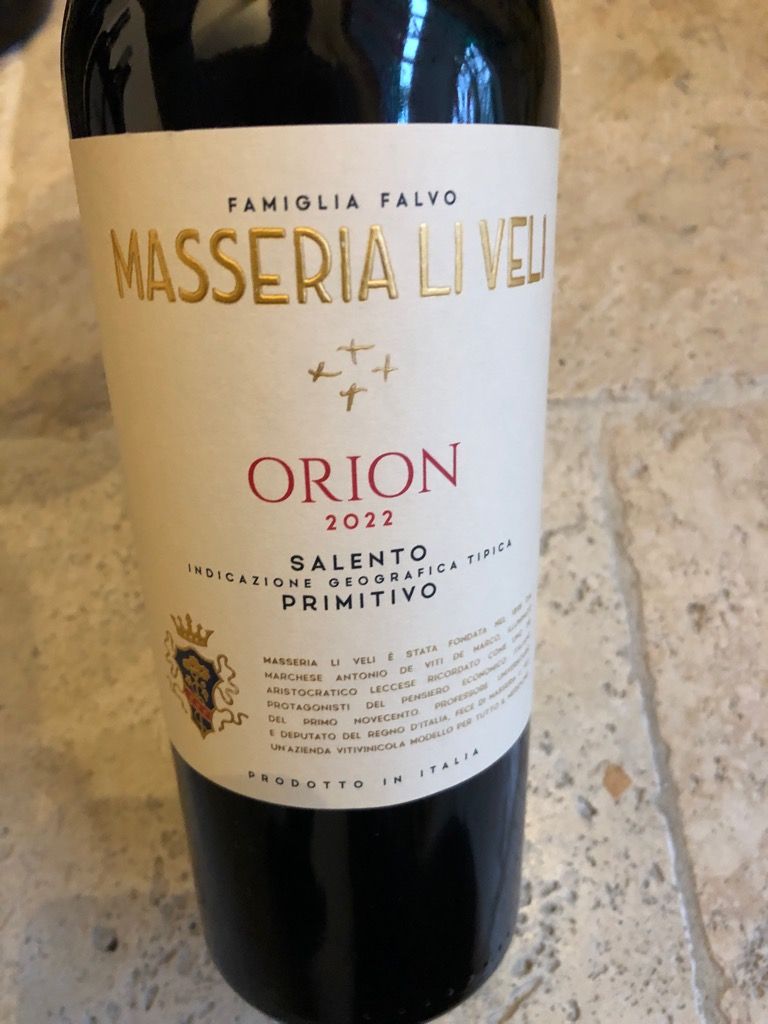 2022 Masseria Li Veli Orion Salento IGT, Italy, Puglia, Salento IGT ...