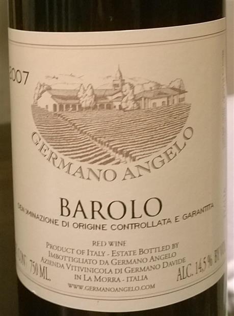2007 Germano Angelo Barolo, Italy, Piedmont, Langhe, Barolo - CellarTracker