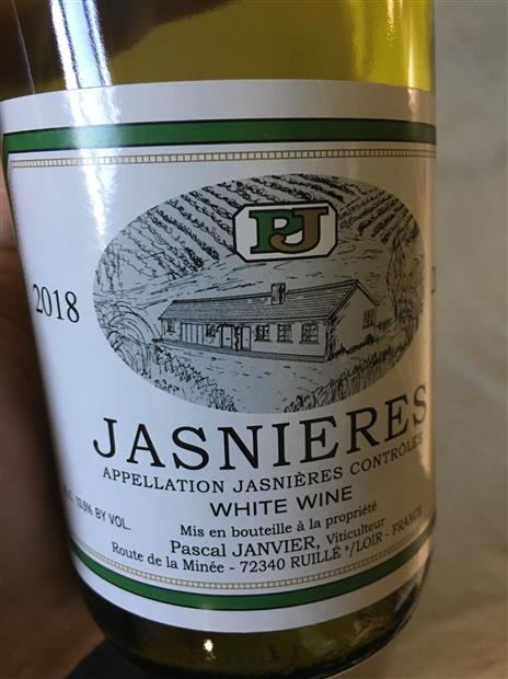 2018 Pascal Janvier Jasnières, France, Loire Valley, Jasnières ...