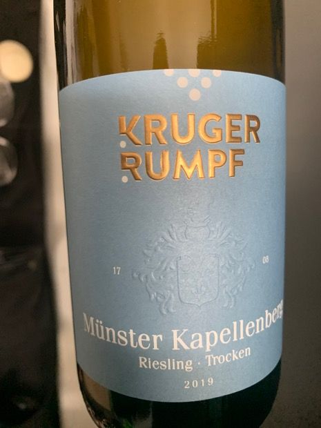 2019 Kruger-Rumpf Münsterer Kapellenberg Riesling trocken, Germany, Nahe - CellarTracker