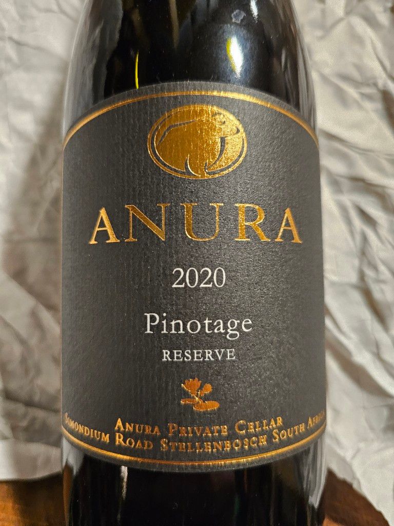2020 Anura Pinotage Reserve, South Africa, Coastal Region, Paarl ...