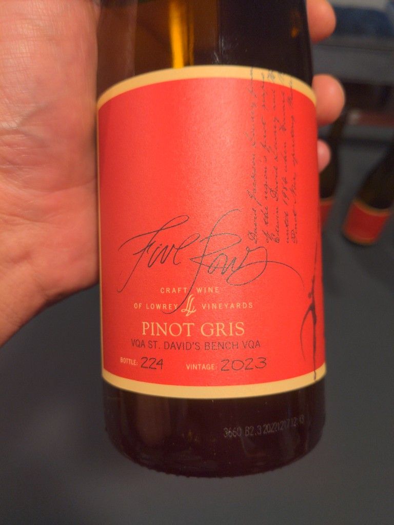 2023 Five Rows Pinot Gris Lowrey Vineyards, Canada, Ontario, Niagara ...