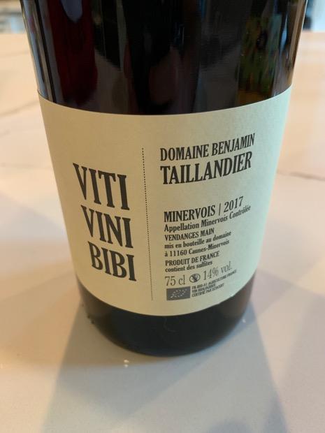 2016 Domaine Benjamin Taillandier Minervois Viti Vini Bibi, France ...