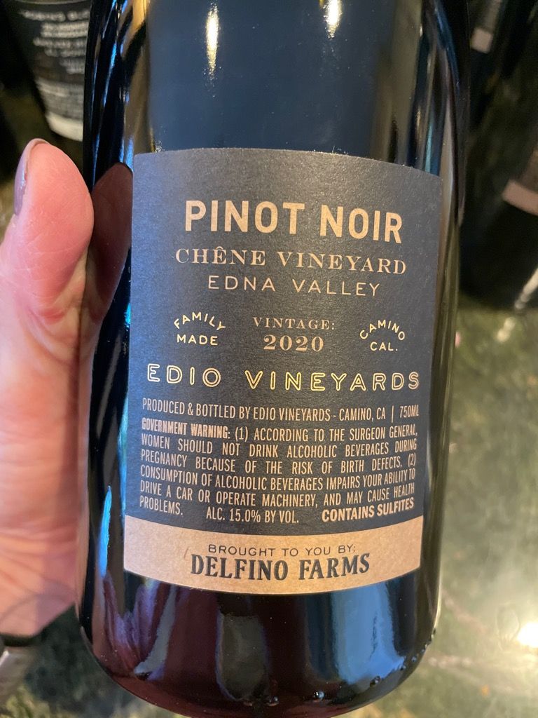 2020 Edio Vineyards Pinot Noir Chene Vineyard, USA, California, Central ...