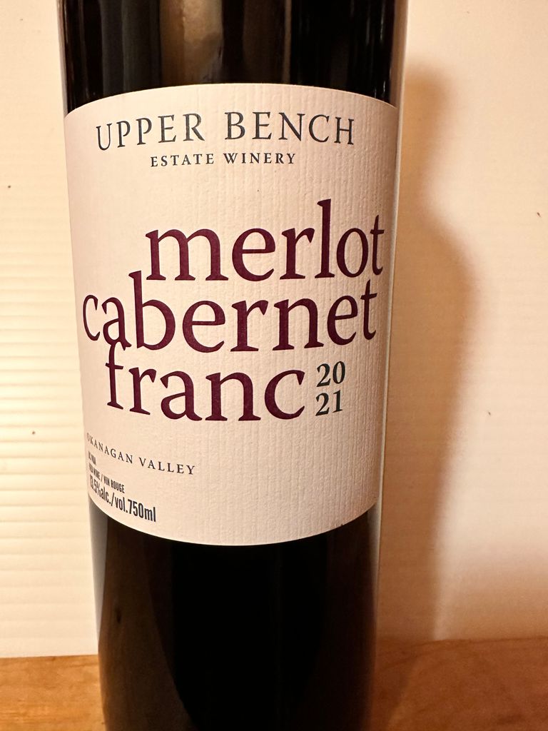 2021 Upper Bench Estate Winery Merlot Naramata Bench, Canada, British ...