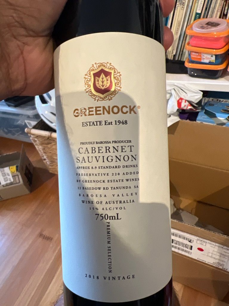 2018 Greenock Estate Cabernet Sauvignon, Australia, South Australia ...