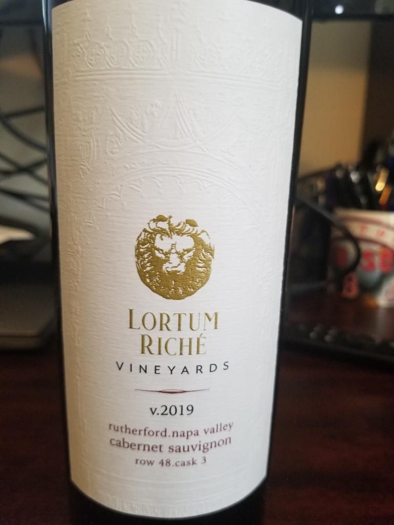 2019 Lortum Riché Vineyards Cabernet Sauvignon Row 48 Cask 3, USA ...