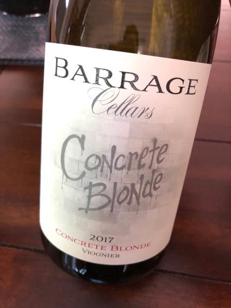 2017 Barrage Cellars Viognier Concrete Blonde Boushey Vineyard, USA ...