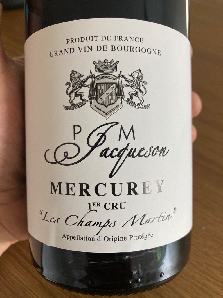 2021 Paul et Marie Jacqueson Mercurey 1er Cru Les Champs Martin, France ...