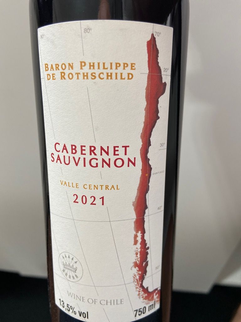 2022 Baron Philippe de Rothschild Cabernet Sauvignon, Chile, Central ...