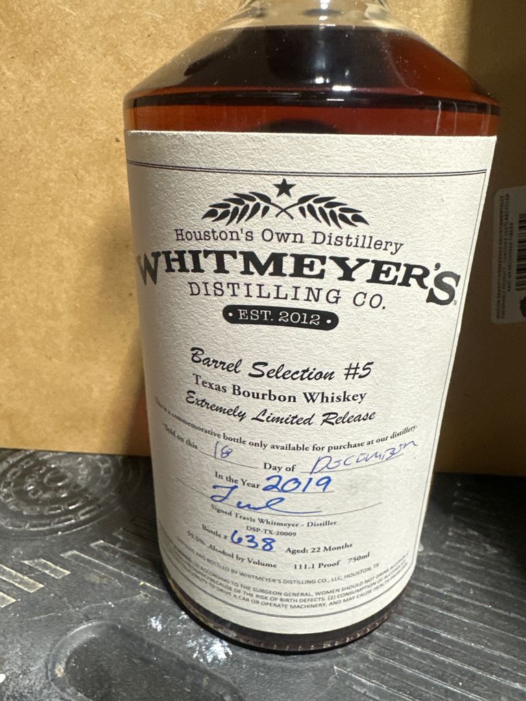 2019 Whitmeyer's Distilling Co. Texas Single Malt Whisky, USA, Texas ...