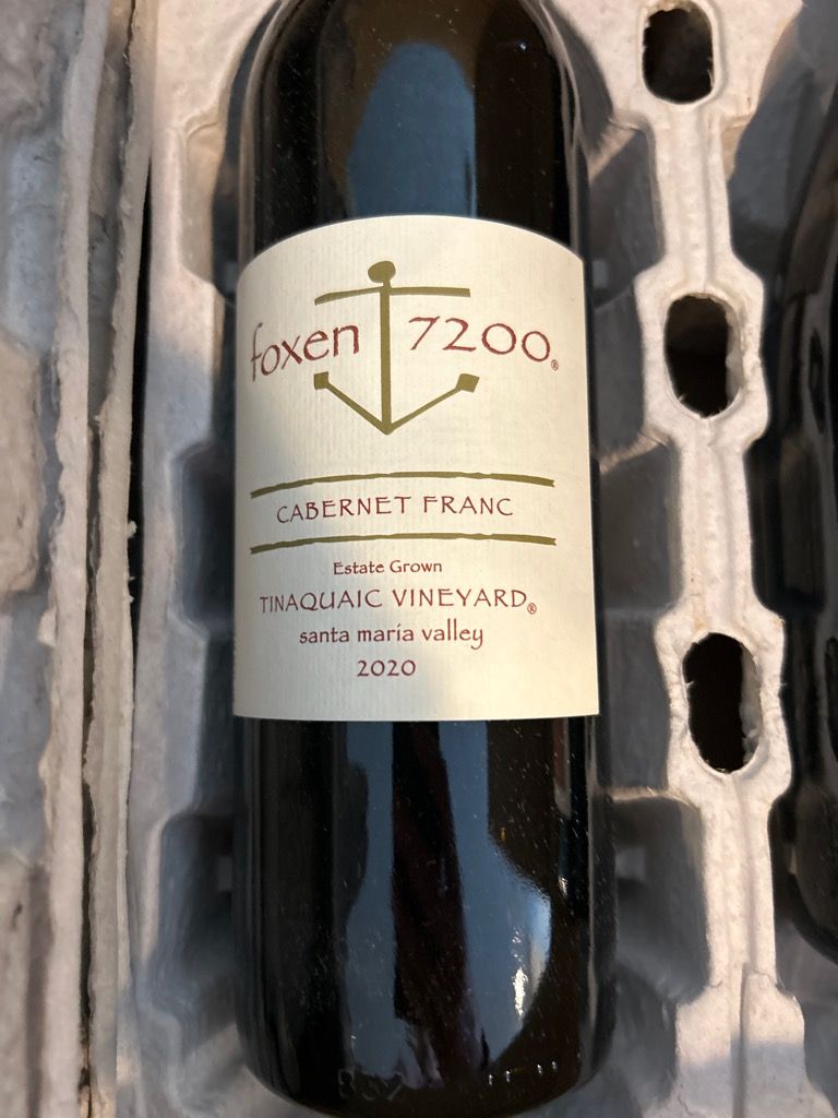 2020 Foxen Cabernet Franc 7200 Tinaquaic Vineyard, USA, California ...