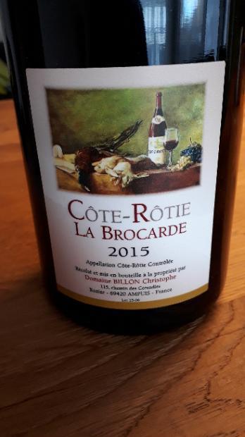 2015 Christophe Billon Côte-Rôtie La Brocarde, France, Rhône, Northern ...