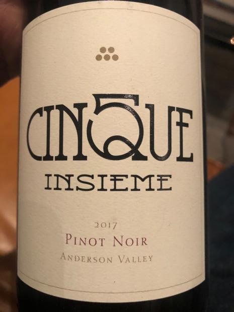 2016 Cinque Insieme Pinot Noir Anderson Valley, USA, California, North ...