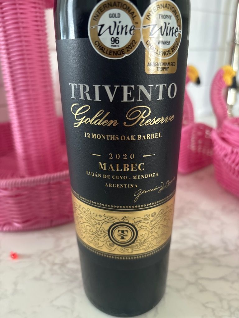 2022 Trivento Malbec Golden Reserve, Argentina, Mendoza, Lujan de Cuyo ...