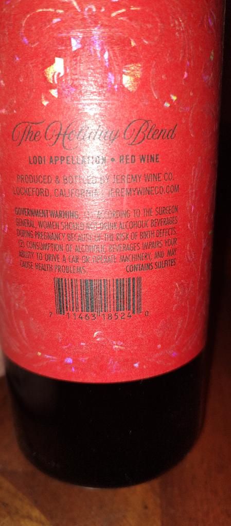 2017 Jeremy Wine Company "Joy" The Holiday Blend, USA, California ...