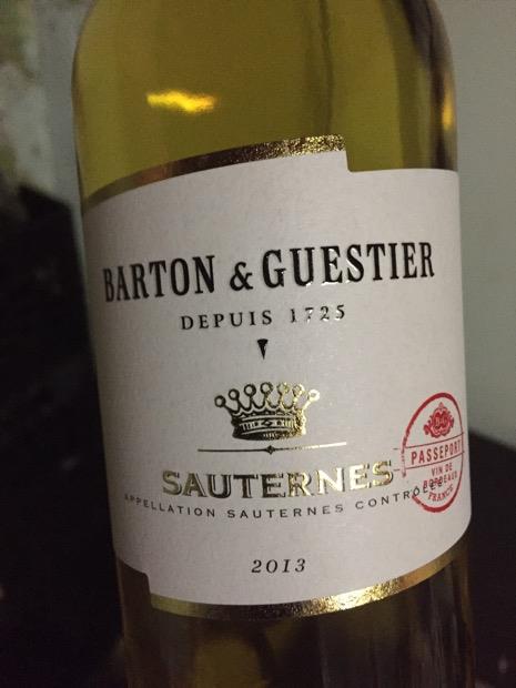 2013 Barton & Guestier Sauternes, France, Bordeaux, Sauternais, Sauternes - CellarTracker
