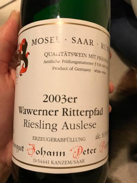 2003 Weingut Johann Peter Reinert Wawerner Ritterpfad Riesling Auslese ...
