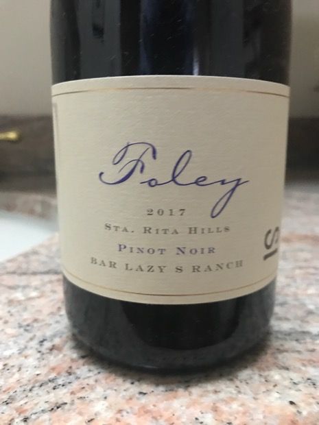 2017 Foley Estates Pinot Noir Bar Lazy S Ranch, USA, California ...