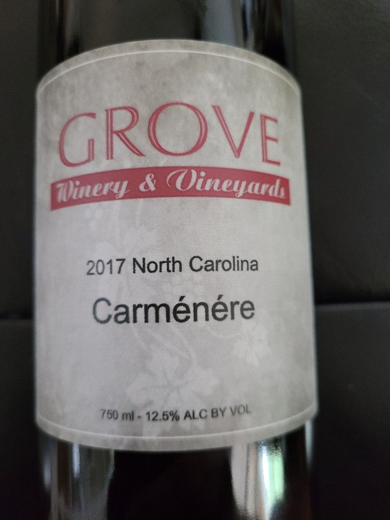 2015 Grove Winery Carménère, USA, North Carolina - CellarTracker
