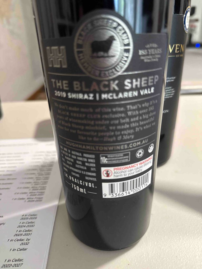 2019 Hugh Hamilton Shiraz The Black Sheep, Australia, South Australia ...