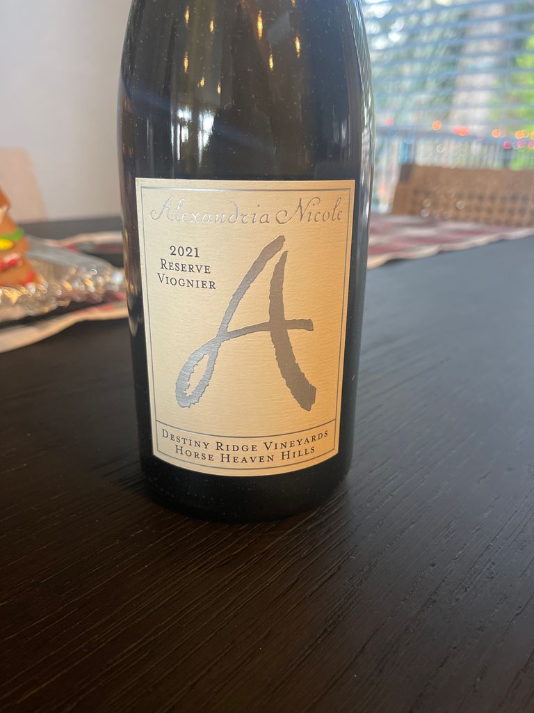 2021 Alexandria Nicole Viognier Reserve Destiny Ridge Vineyards, USA ...