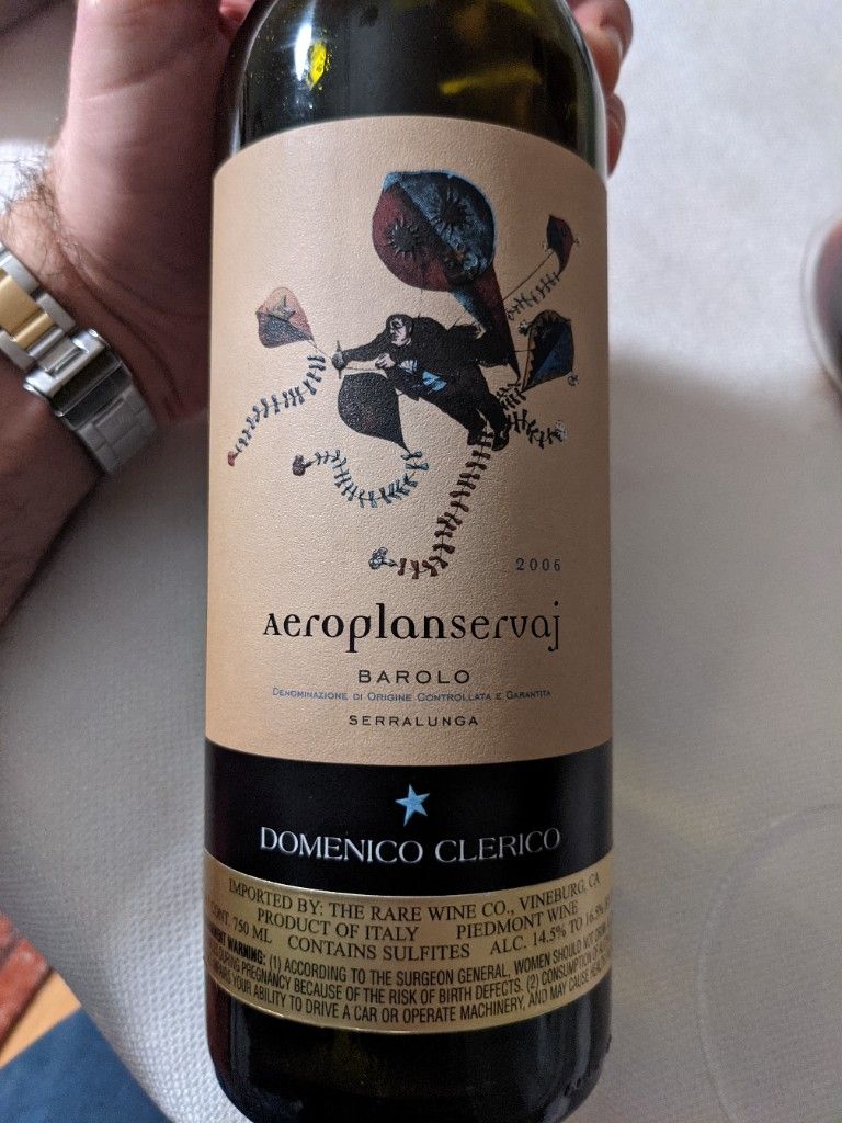 2006 Domenico Clerico Barolo Aeroplan Servaj Serralunga, Italy ...