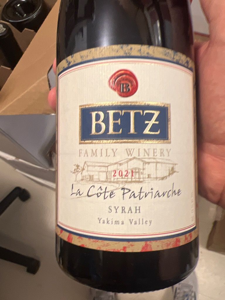2021 Betz Family Syrah La Côte Patriarche, USA, Washington, Columbia ...