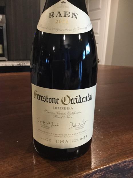 2016 Raen Winery Pinot Noir Freestone Occidental Bodega, USA ...